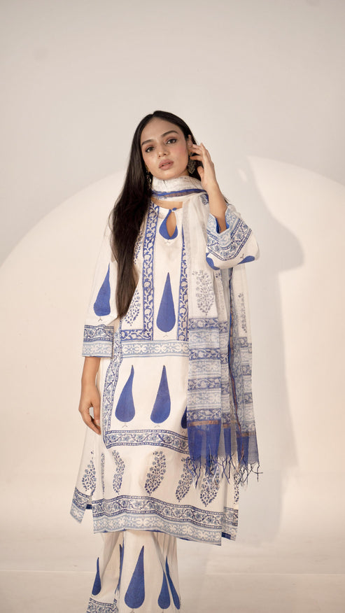 Kashraf Handblock printed suit set – The House of Hoor